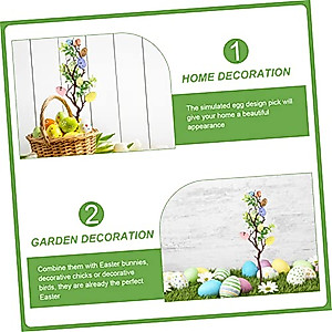 NOLITOY 1pc Easter Egg Cuttings Easter Eggs Branches Easter Cake Toppers Fake Eggs Bouquet Artificial Flowers Bouquet Easter Egg Flower Arrangement Easter Crafts Faux Plant Stems