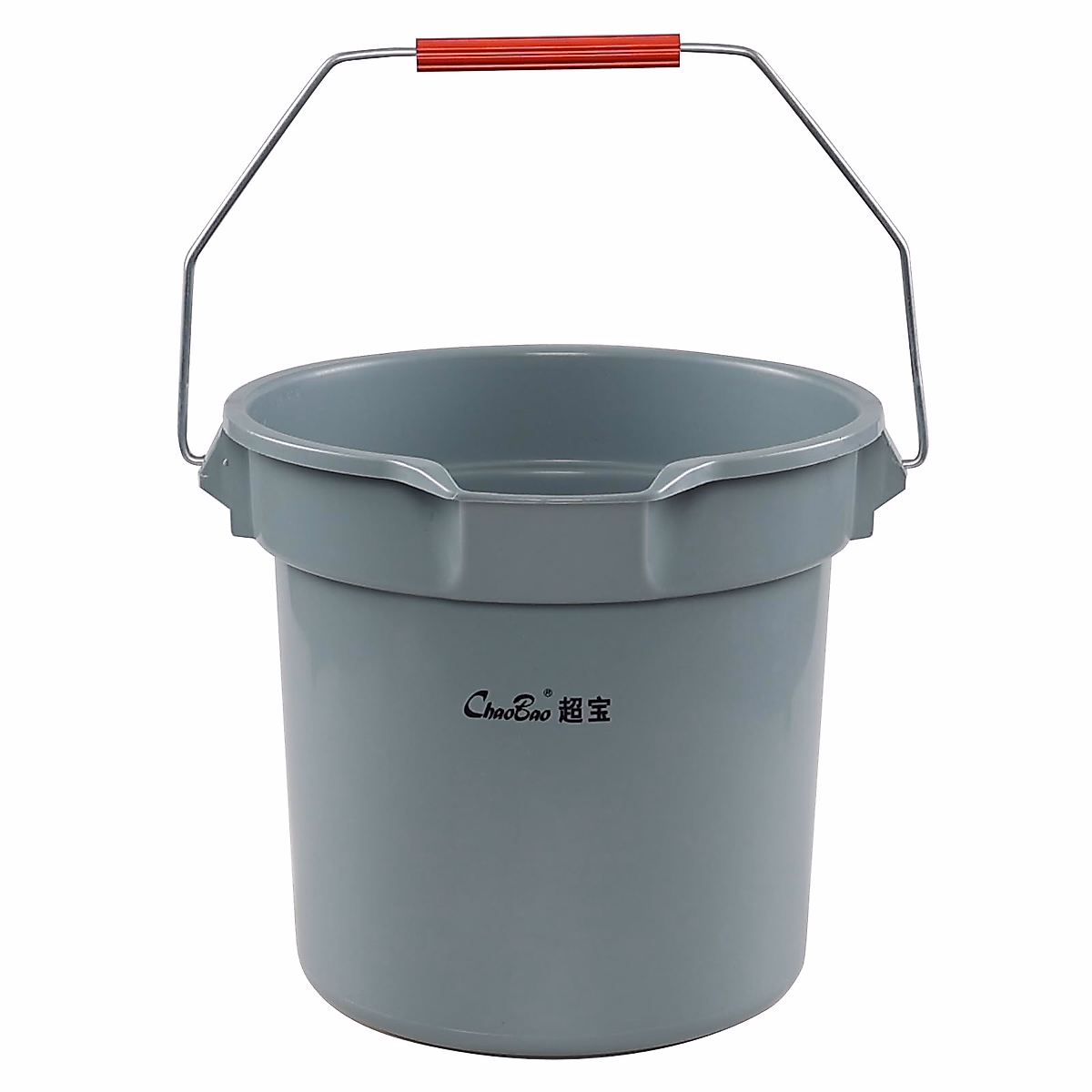 Jekiyo 4 Pack 14 Quart Commercial Cleaning Bucket with Handle, Gray, Plastic Round Utility Pail