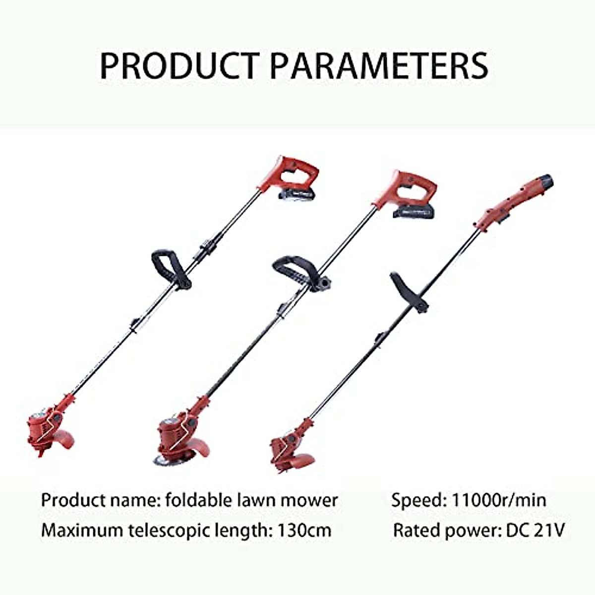 Walk-Behind Lawn Mowers Lawn Tool, Cordless Lawn Mower for Lawn, Yard, Garden, Shrub Trimming and Pruning (Red w/Batteries)