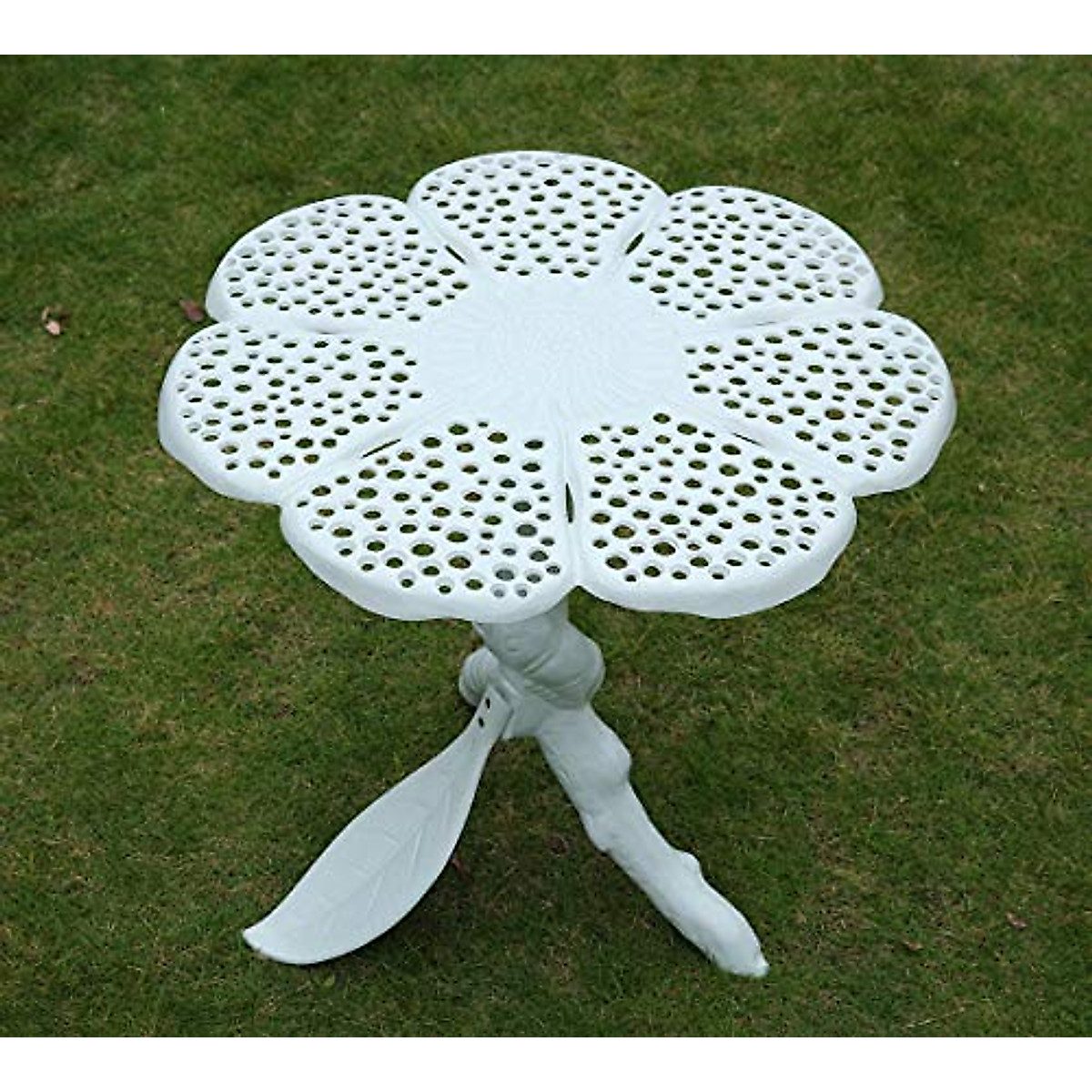 Caesar Furniture Cast Aluminum Outdoor Patio Butterfly Chair and Table (3 pcs, White)
