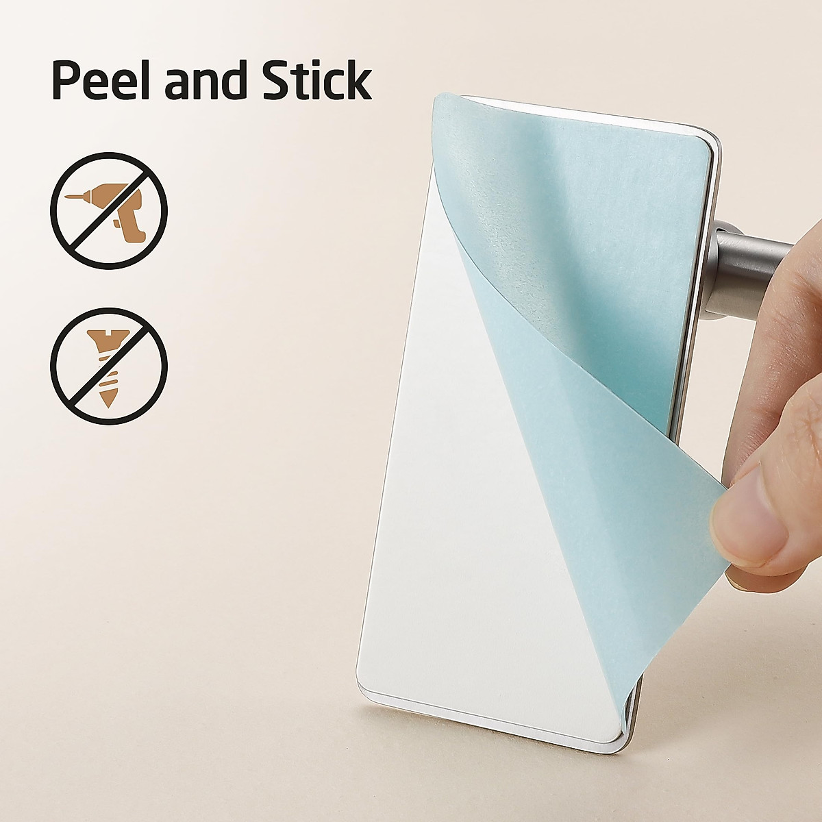 KES Adhesive Towel Bar 20-Inch Bathroom Towel Holder No Drill Stick on Towel Hanger Contemporary Style Wall Mount SUS 304 Stainless Steel Brushed Finish, A7000S50B-2