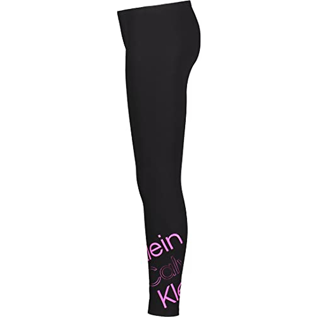 Calvin Klein Girls' Legacy Performance Leggings, Black/Pink, 8-10