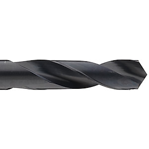 Chicago Latrobe 157 High-Speed Steel Short Length Drill Bit, Black Oxide Finish, Round Shank, 118 Degree Conventional Point, 9/16" Size (Pack of 1)