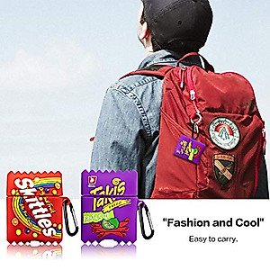 2Pack for Airpod 2/1 Case, Soft Silicone Cute Cartoon Kawaii Funny Cover Food Fashion Protective Skin for Air Pods Compatible with Airpods 2&1 (Teki Potato +Color Candy)