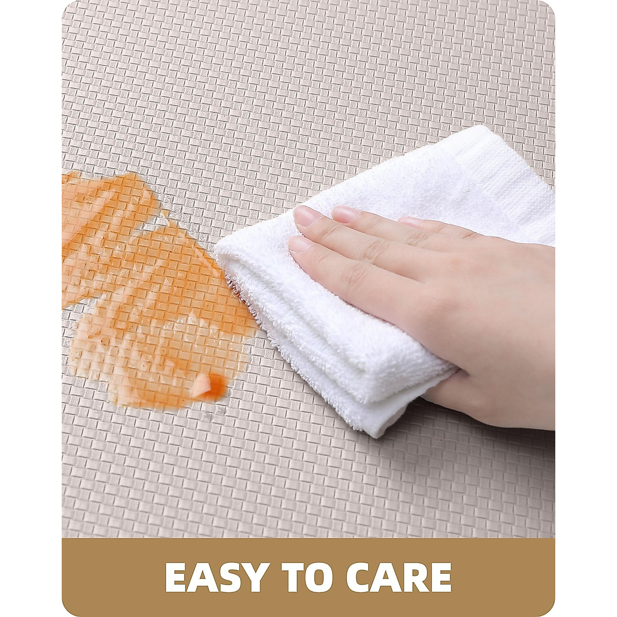 Color&Geometry Kitchen Rugs, Kitchen Runner Rug Kitchen Floor Mat, Cushioned Anti-Fatigue Kitchen Mat, Non Slip Waterproof Comfort Standing Padded, Memory Foam Kitchen mat, 17"x59", Beige