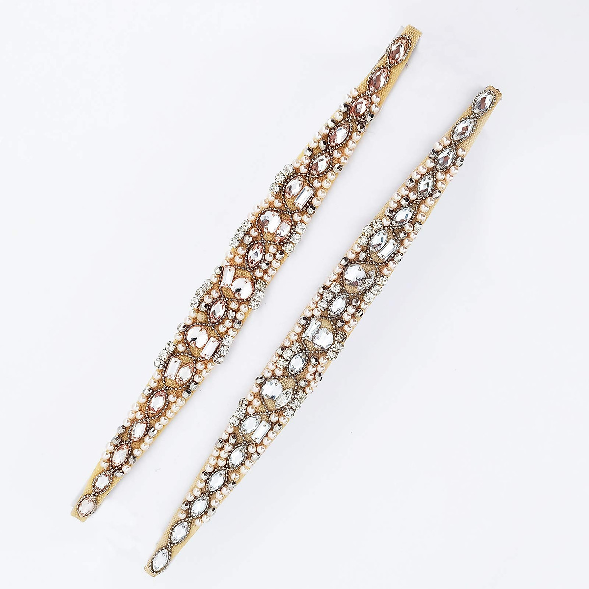 Inspirelle 5 Count Beaded Elastic Headband, Fashionable Handmade Imitation Pearl Beading Hairbands for Lady Women Girls