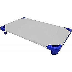 Preschool Cot Sheets Toddler Daycare/Pre-School Cot Sheet Corner Elastic Loops Cot Bed Fitted Sheet/Children's Naptime Cot Sheet- Light Grey Solid- 23" W X 47" L - Pack of 8