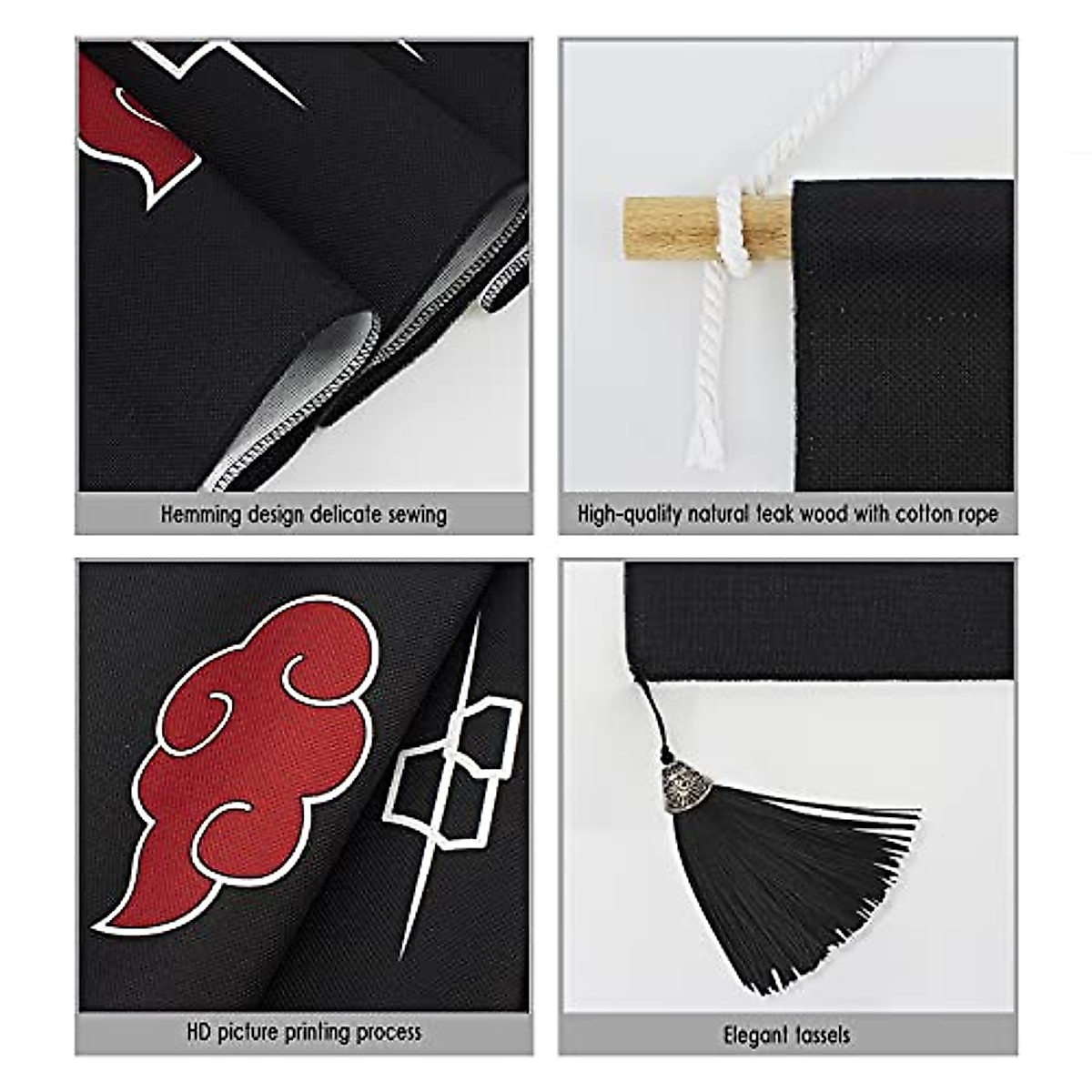 DigiTizerArt Hanging Poster Canvas Wall Art Banner Manga Series | Wall Hanging Tapestry Decoration For Anime Fans | 33 x 135 cm (leaf village symbol)