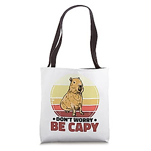 Don't Worry Be Capy Capybara Tote Bag