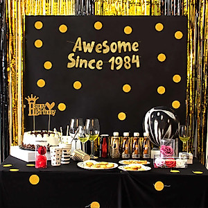 Awesome Since 1984 Gold Glitter Banner - 40th Birthday and Anniversary Party Decorations