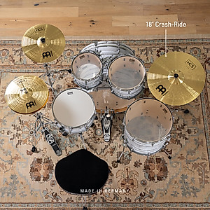 Meinl 18" Crash/Ride Cymbal - HCS Traditional Finish Brass for Drum Set, Made in Germany, 2-YEAR WARRANTY (HCS18CR)