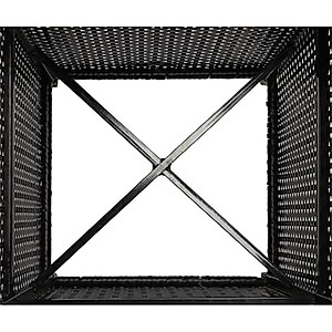 Safavieh Outdoor Collection Mazeli Black Wicker Trash Bin