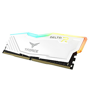 TEAMGROUP T-Force Delta RGB DDR4 16GB (2x8GB) 3600MHz (PC4-28800) CL18 Desktop Gaming Memory Module Ram TF4D416G3600HC18JDC01 - White