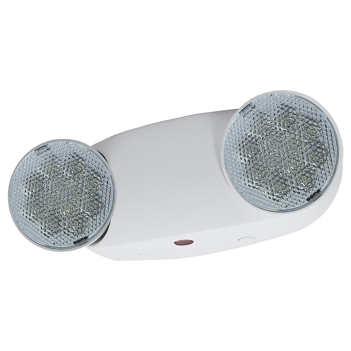 LFI Lights | Bright Oval Emergency Light | White Housing | Two LED Adjustable Round Heads | Hardwired with Battery Backup | UL Listed | (1 Pack) | EL-M2