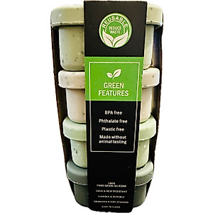 GOURMET KITCHEN SILICONE CONDIMENT CONTAINER SET (GREEN)