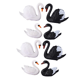 Veemoon 8pcs Swan Micro Landscape Mini Swan Figurine Swan Cake Decoration Swan Couple Ornament Swan Miniature Garden Swan Statue Mini Swan Figures Car Gifts Lovers PVC Appendix Dash Board