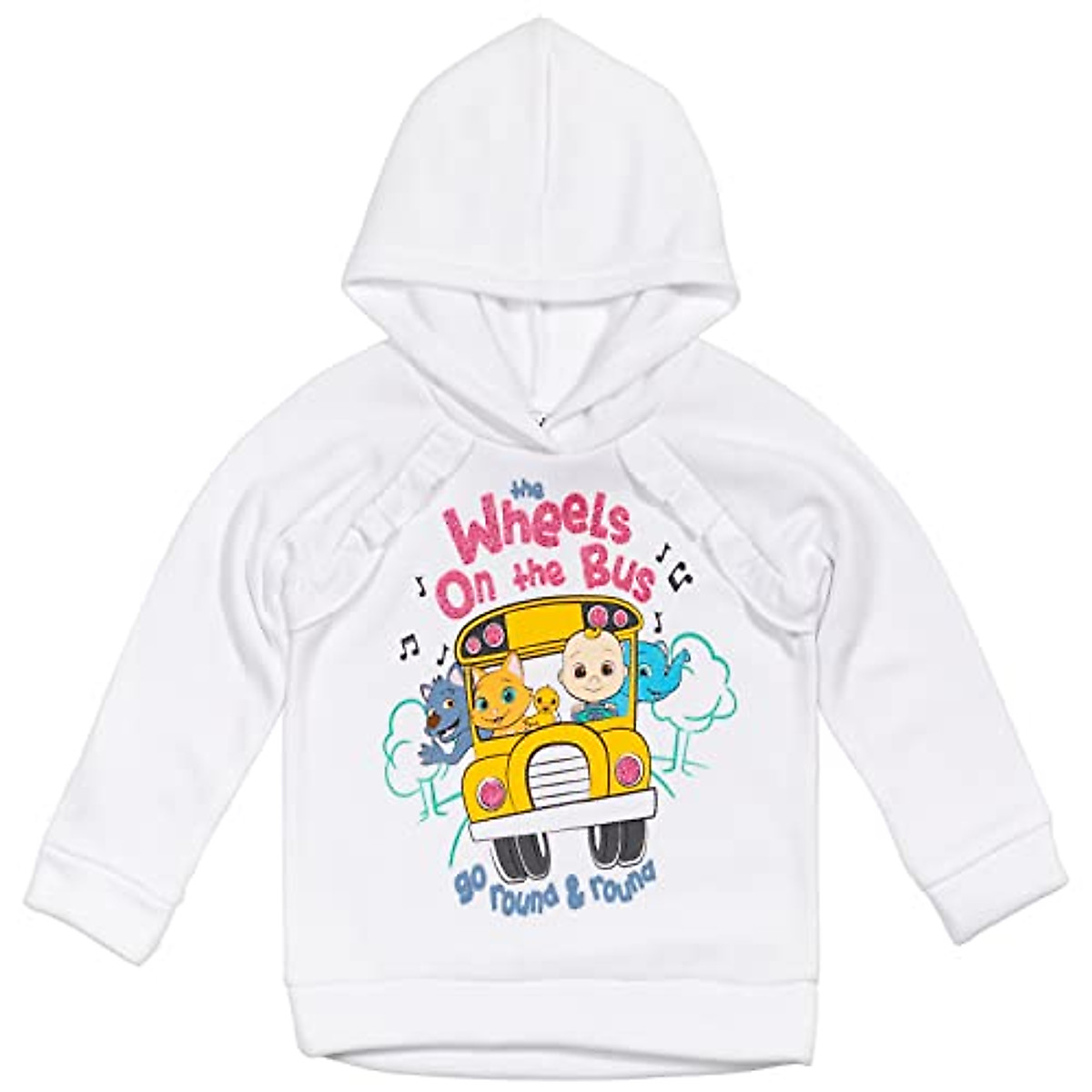 CoComelon JJ Infant Baby Girls Fleece Pullover Hoodie Pants Set White/Yellow 18 Months