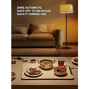 Reemix Electric Warming Tray, Foldable Food Warming Mat with Adjustable Max Temperature 212 Fahrenheit, Auto Shut-Off Food Warmer for for Gatherings, Parties, Everyday Use (Creamy White)