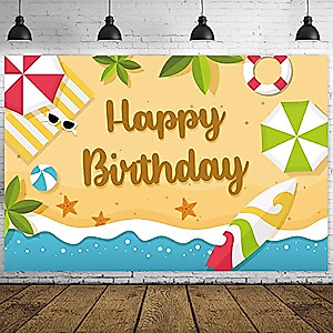 Hawaiian Aloha Party Decorations Happy Birthday Beach Theme Party Decorations Backdrop Summer Luau Beach Party Decorations Summer Banner Surfboard Party Decorations Tropical Tiki Theme Party Supplies