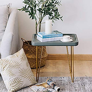 Coffee Tables Nordic Sofa Side Simple Imitation Cement Balcony Table Wrought Iron Mobile Small Mini Living Room Side Table Anti-Article Drop