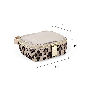 Itzy Ritzy Packing Cubes - Set of 3 Packing Cubes or Travel Organizers; Each Cube Features A Mesh Top, Double Zippers & A Fabric Handle, Leopard