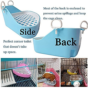 Hamiledyi Guinea Pig Potty Trainer Corner, Small Animals Triangle Plastic Litter Box, Bedding Litter Box Pee Pan Tray Toilet for Hamster Gerbil Bunny Ferret Chinchilla Hedgehog (Blue)