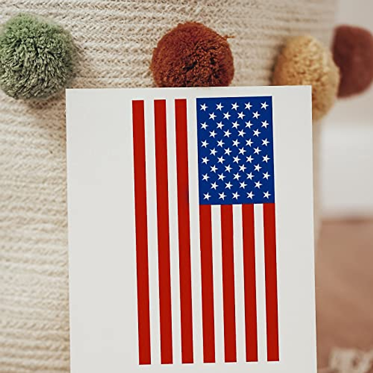 BOOLOOEN Silk Screen Stencils Self-Adhesive Mesh Transfer Stencil Reusable Washable Mesh Stencil for Wood Fabric DIY Home Decor 2pcs set 8.5x11inch (U.S. Flag)