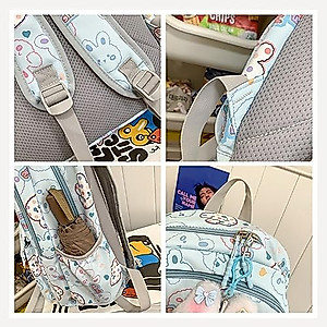 HAPIKI Kawaii Backpack with Cute Accessories 15.6 Inch Laptop Casual Travel Daypacks New Semester Gifts Aesthetic Bag (03-blue,15.6 inch)