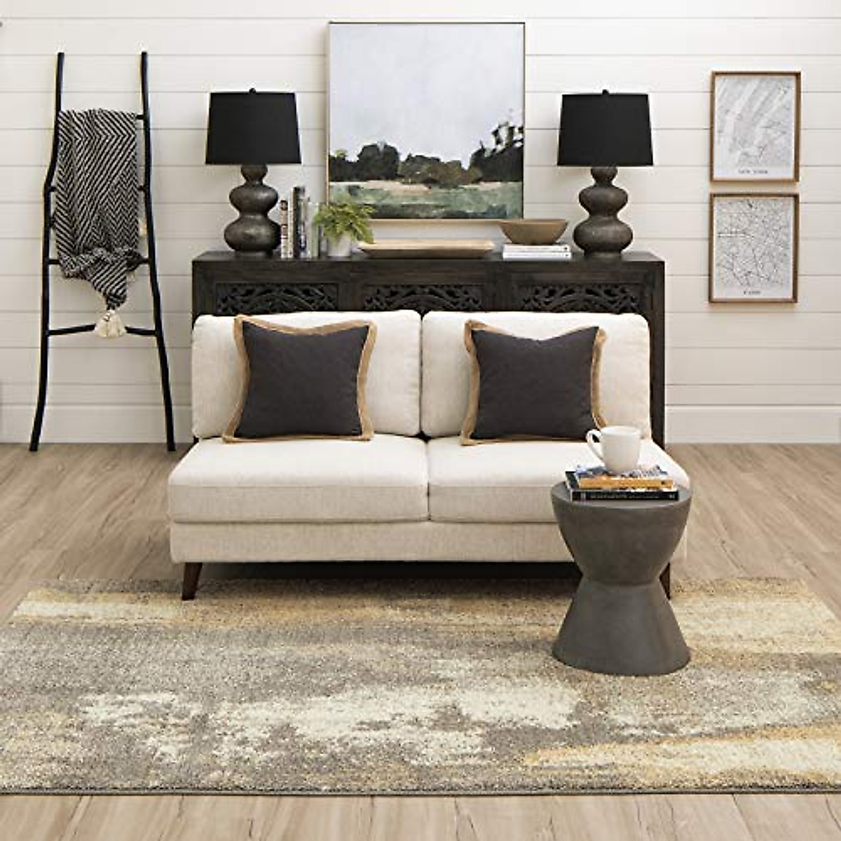 Mohawk Home Berkshire Truro Abstract Area Rug, 5'x8', Grey/Beige