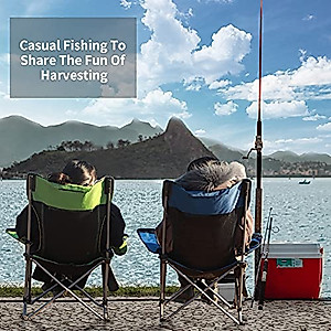 NURTUDIS Camping Lounge Chair, Portable Camping Chair with Footrest, Folding Reclining Camping Chair,Storage Bag & Headrest, Mesh Recliner, 330lbs Weight Capacity (Blue)