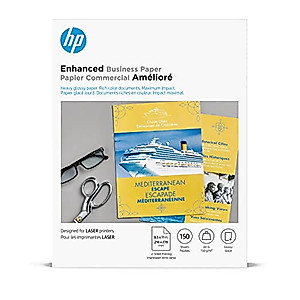 HP Enhanced Business Paper, Glossy, 8.5x11 in, 40 lb, 150 sheets, works with laser printers (Q6611A)