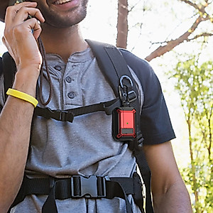 Valkit for Airpods Pro Case Cover with Lock, Military Armor Series Full-Body AirPod Pro Case with Keychain Cool Air Pod Pro Shockproof Protective Case for AirPods Pro 2019, Black/Red