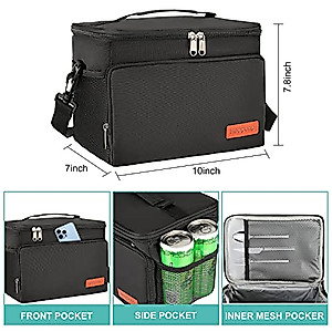 Adult Lunch Bag Men Women Insulated Lunch Box Thermal Cooler Lunch Tote Bag with Adjustable Shoulder Strap for Nurse Office Work Picnic Beach and School