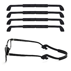 Kuntorie Glasses Strap, Anti-Slip Silicone Eyeglass Strap Eyewear Retainers Sports Elastic Soft Glasses Sunglass Cord Holder for Kids Adult Eye Protection (4 Pack, Black)