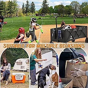 ANEWNICE Grehge le Folding Wagon, Wagon Cart HEA Garden Sculpture Outdoor Decoration