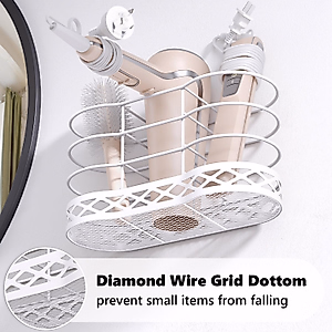 Hair Dryer Holder, White Hair Tool Organizer, Bathroom Organizer for Hair Dryer, Wall Mount Blow Dryer Holder, Curling Iron Holder Cabinet Door, Flat Irons, Curling Straighteners