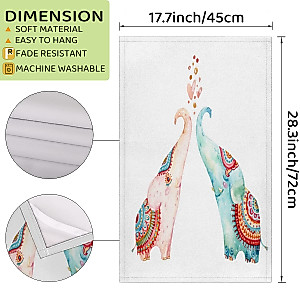 Funny Animal Elephant Kitchen Towels and Dishcloths Set of 4-17.7" x 28.3" Absorbent Dish Towels with Hanging Loop Hand Towel for Farmhouse Bar Towels & Tea Towels