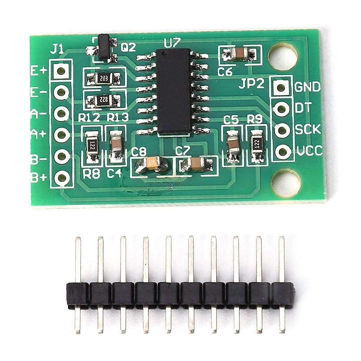Load Cell Amplifier, 5Pcs HX711 Dual-Channel 24 Bit Weight Weighing Load Cell Conversion Module Accessory with Pin Header, Pressure Sensor