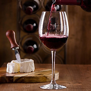 Funlucy Shit Happens Red Wine Glass Engraved Wine Glasses Suitable for Outdoor Picnics, Weddings, Travel, Parties, 11 OZ