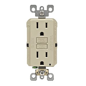 Leviton GFNT1-3I Self-Test SmartlockPro Slim GFCI Non-Tamper-Resistant Receptacle with LED Indicator, 15-Amp, 3-Pack, Ivory