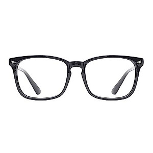 TIJN Blue Light Blocking Glasses for Women Men Clear Frame Square Nerd Eyeglasses Anti Blue Ray Computer Screen Glasses