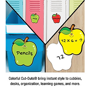 Carson Dellosa Fall Apples Cutouts, 36 Apple Cutouts for Bulletin Board and Classroom Décor, Seasonal Classroom Cut-outs, Fall Cutouts for Classroom Bulletin Board Decorations and Fall Décor