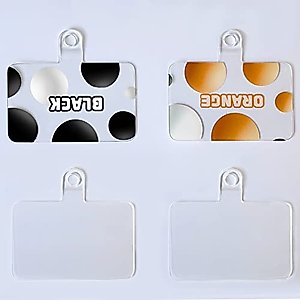 BERITNI Universal Cell Phone Tether Tab, 4 Pack Phone Lanyard Patch, Upgrade One-Piece Silicone Phone Lanyard Insert, Phone Lanyard Tab for Most Smartphone, Clear + Pattern