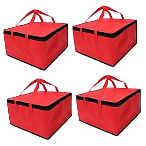 NOLITOY 4pcs Seafood Storage Bag Insulated Grocery Bags Catering Bags Insulated Thermal Food Carrier Hot Bag Insulated Pizza Bag Shopping Portable Non-woven Fabric Takeaway Box