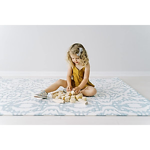 Baby Play Mat | Reversible Foam Mats | Soft for Play Time, Tummy Time, Crawling | Toddler, Kids Play Mat | Exercise Mat, Yoga Mat | Non-Toxic, Waterproof, Easy-to-Clean | 6.5ft x 4.5ft (Rainwash Blue)