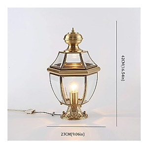 SANBDDLYY Outside Deck Streetlight Home Lawn Driveway Backyard Backyard Column Lamp Water Proof Outdoor Post Light E27 Simplicity Brass Exterior Pillar Lamp Villa Fence Gate House Porch Patio