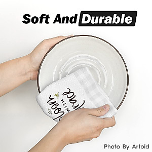 Artoid Mode Bloom Spring Has Sprung Home Kitchen Towels, 18 x 26 Inch Holiday Spring Summer Drying Cloth Dish Towels for Cooking Baking Set of 4