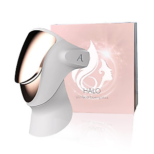 Aphrona Led Face Mask Light Therapy, Halo Led Light Therapy Facial and Neck Skin Care Mask, Blue Light Red Light for Acne Wrinkle Reduce, New Generation Face and Neck Photon Mask