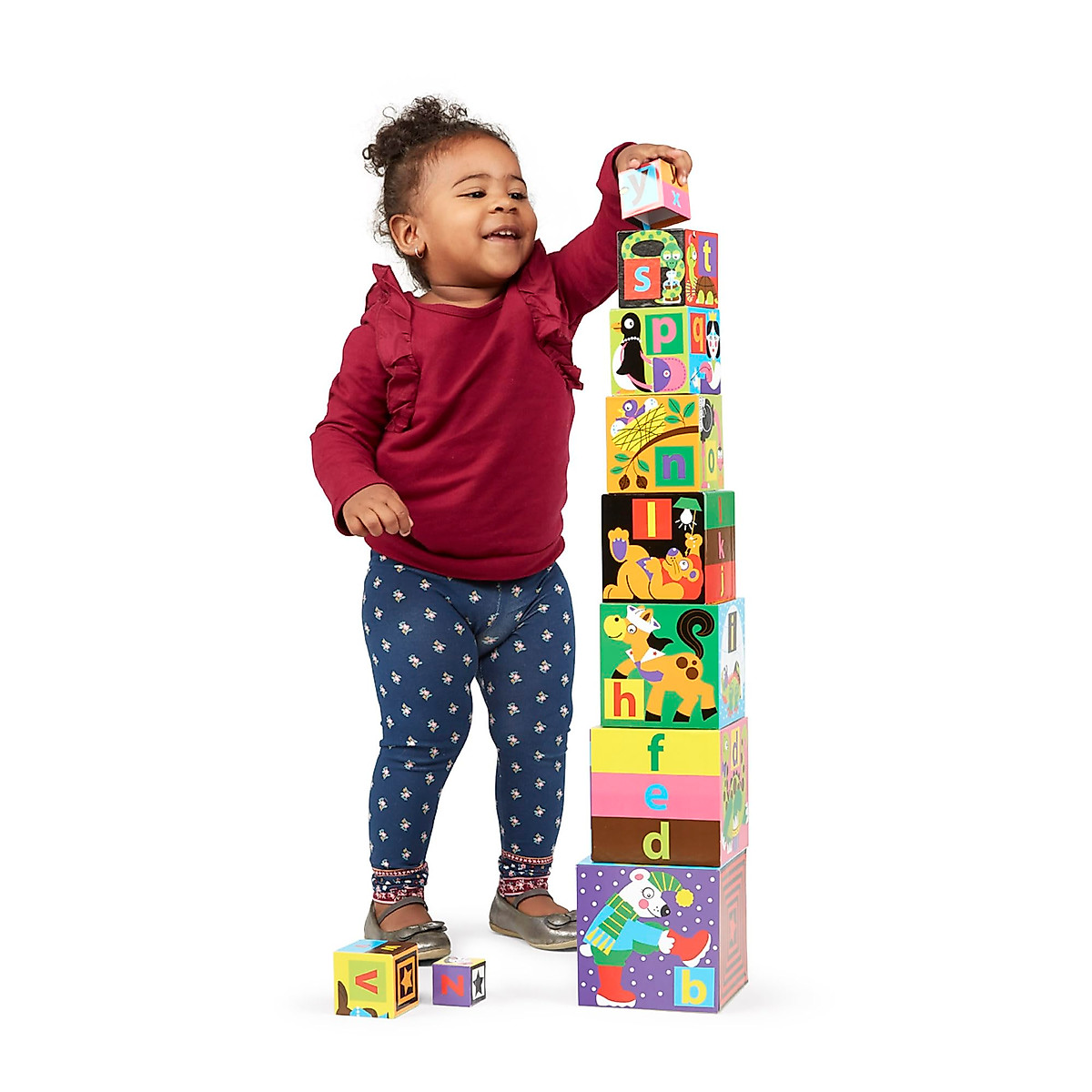 Melissa & Doug Deluxe 10-Piece Alphabet Nesting and Stacking Blocks - FSC Certified
