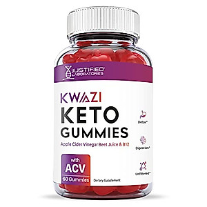 Justified Laboratories (10 Pack) Kwazi Keto Gummies 1000MG ACV with Pomegranate Juice Beet Root B12 600 Gummys